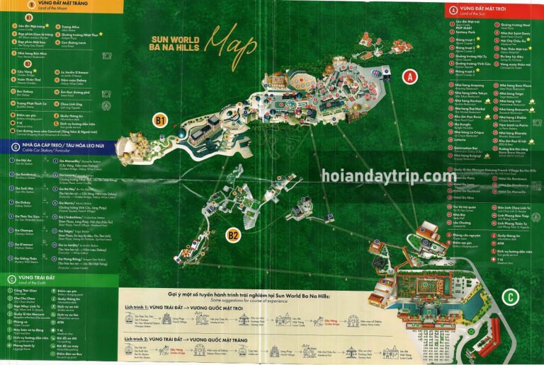 Ba Na Hills Maps 2025 (English, Chinese, Korean, Thai, Vietnamese ...